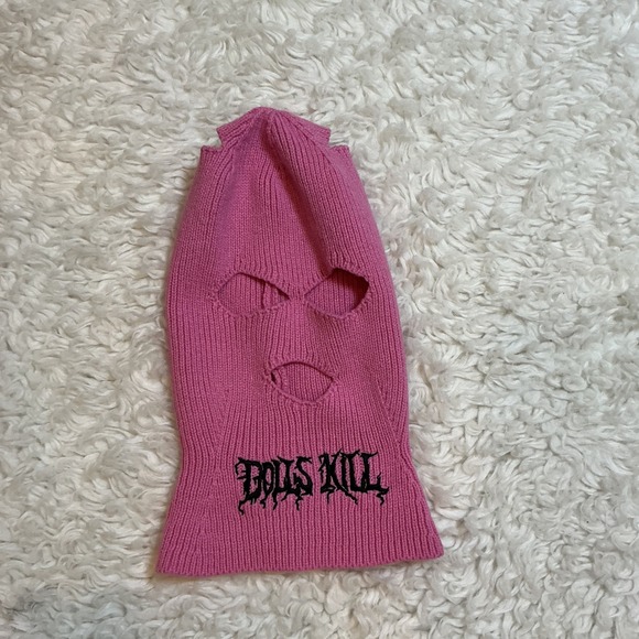 Dolls Kill | Accessories | Dolls Kill Pink Knit Balaclava Face Mask Ski ...